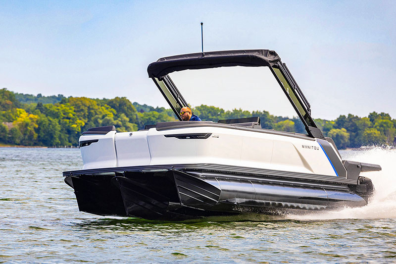 Manitou 24 Explore Dual Engine Review – Boatmart Blog